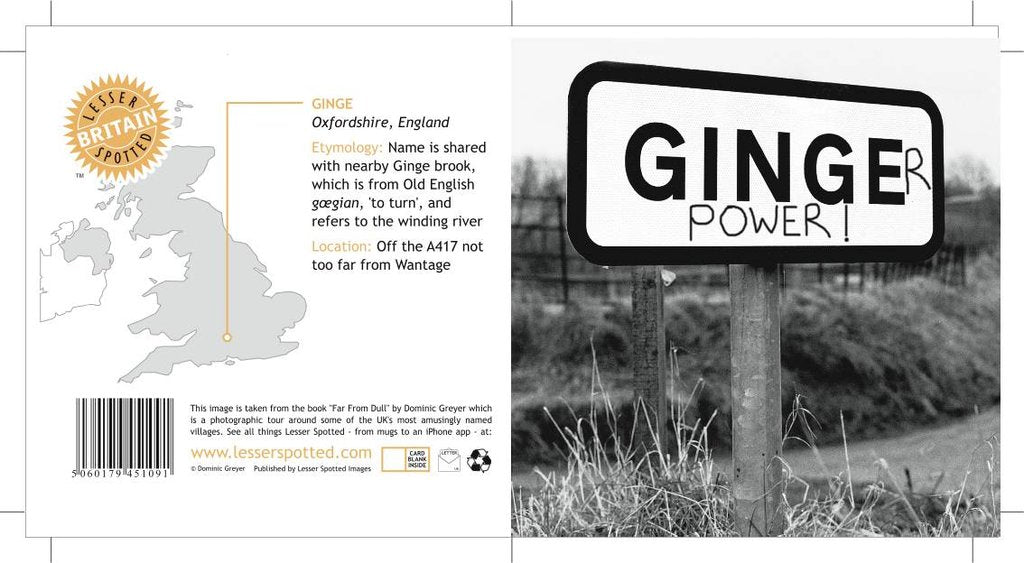 Ginger Power - Note Card – Lesser Spotted Images